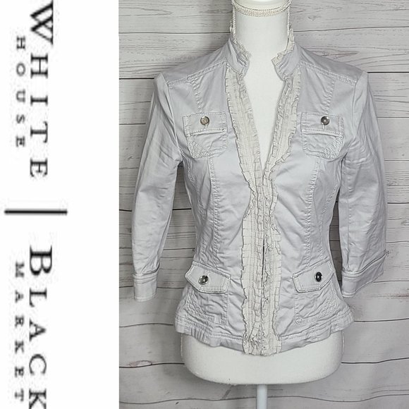 White House Black Market | Jackets & Coats | Whbm Light Grey Small ...